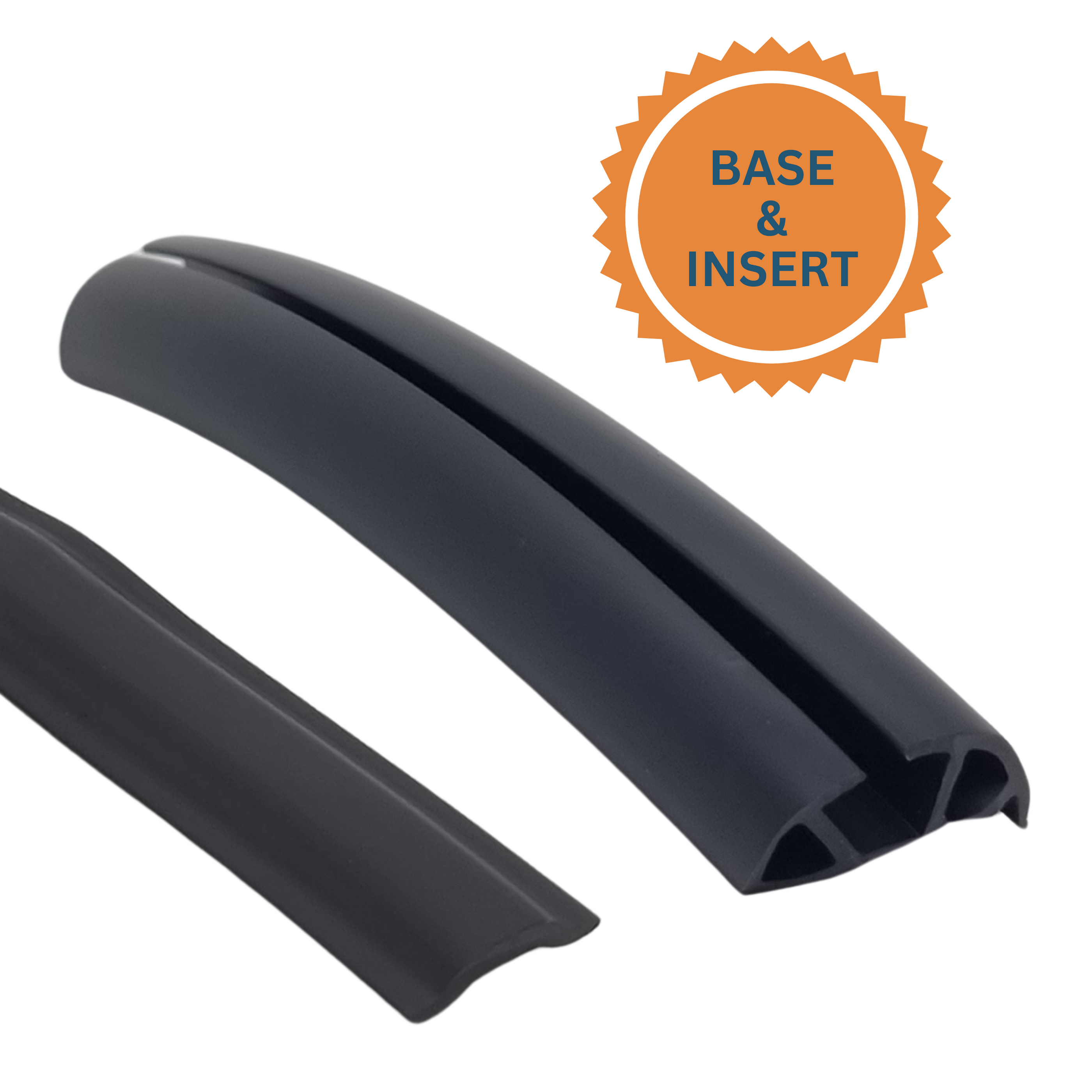 10 Metres Black Gunwale Rubber Base with Black Insert — MW Boating
