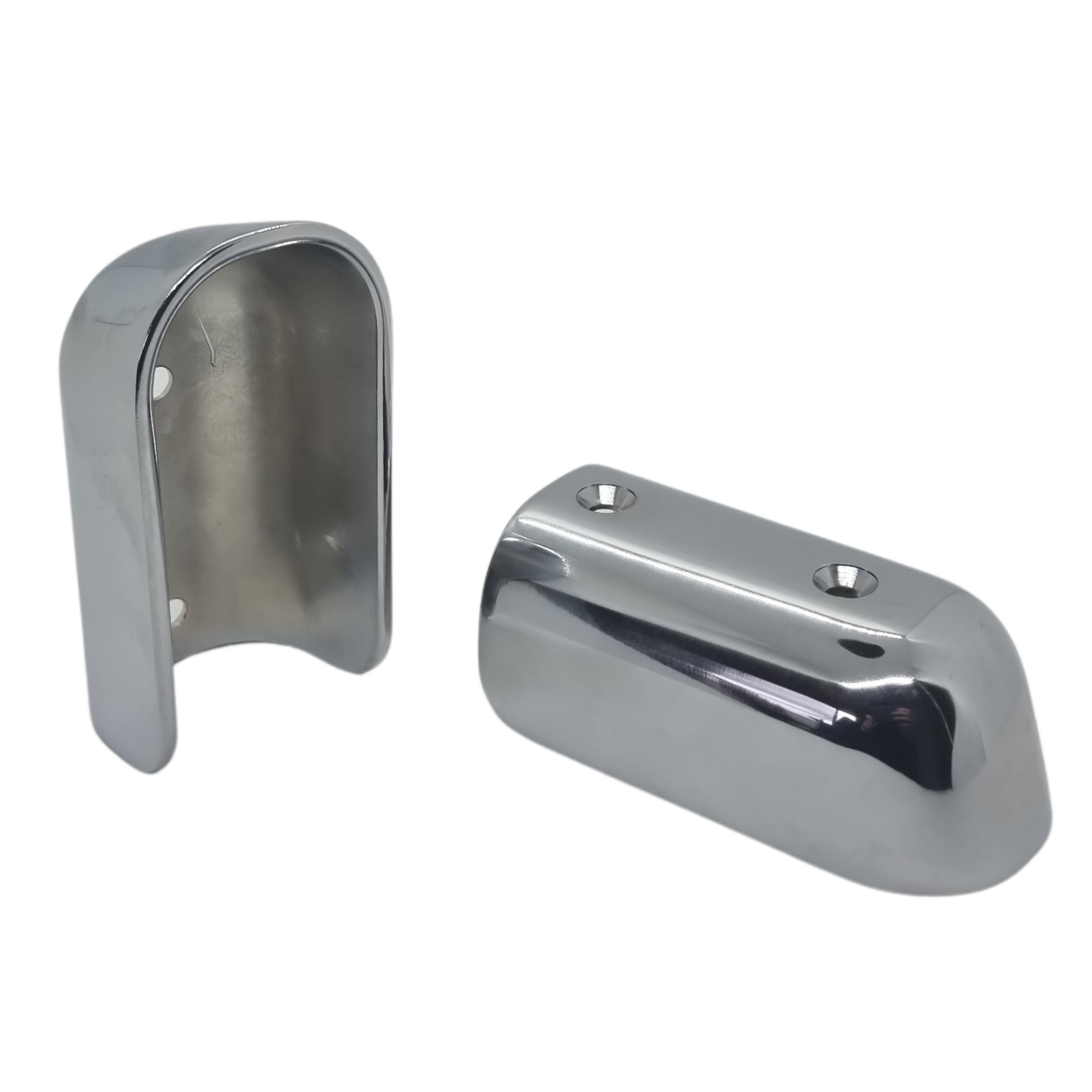 Gunwale Rubber End Caps Chrome Plated Metal Pair — MW Boating