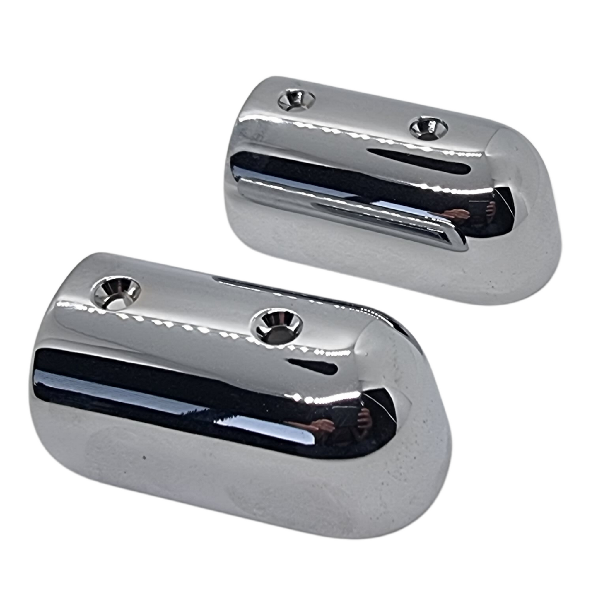 Gunwale Rubber End Caps Chrome Plated Metal Pair — MW Boating