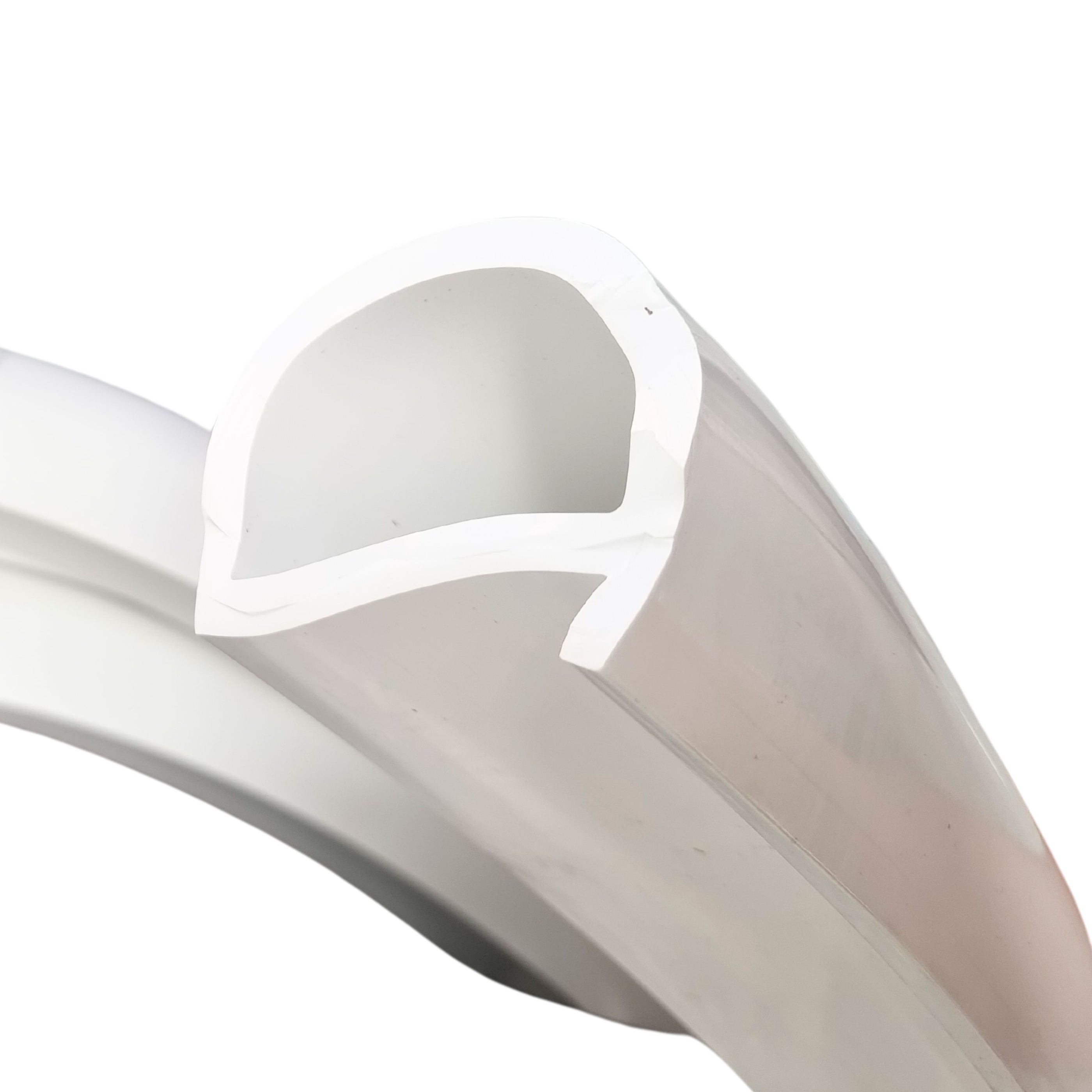 White 'D' Pontoon Fender Buffer With Lip 81mm Per Metre — MW Boating