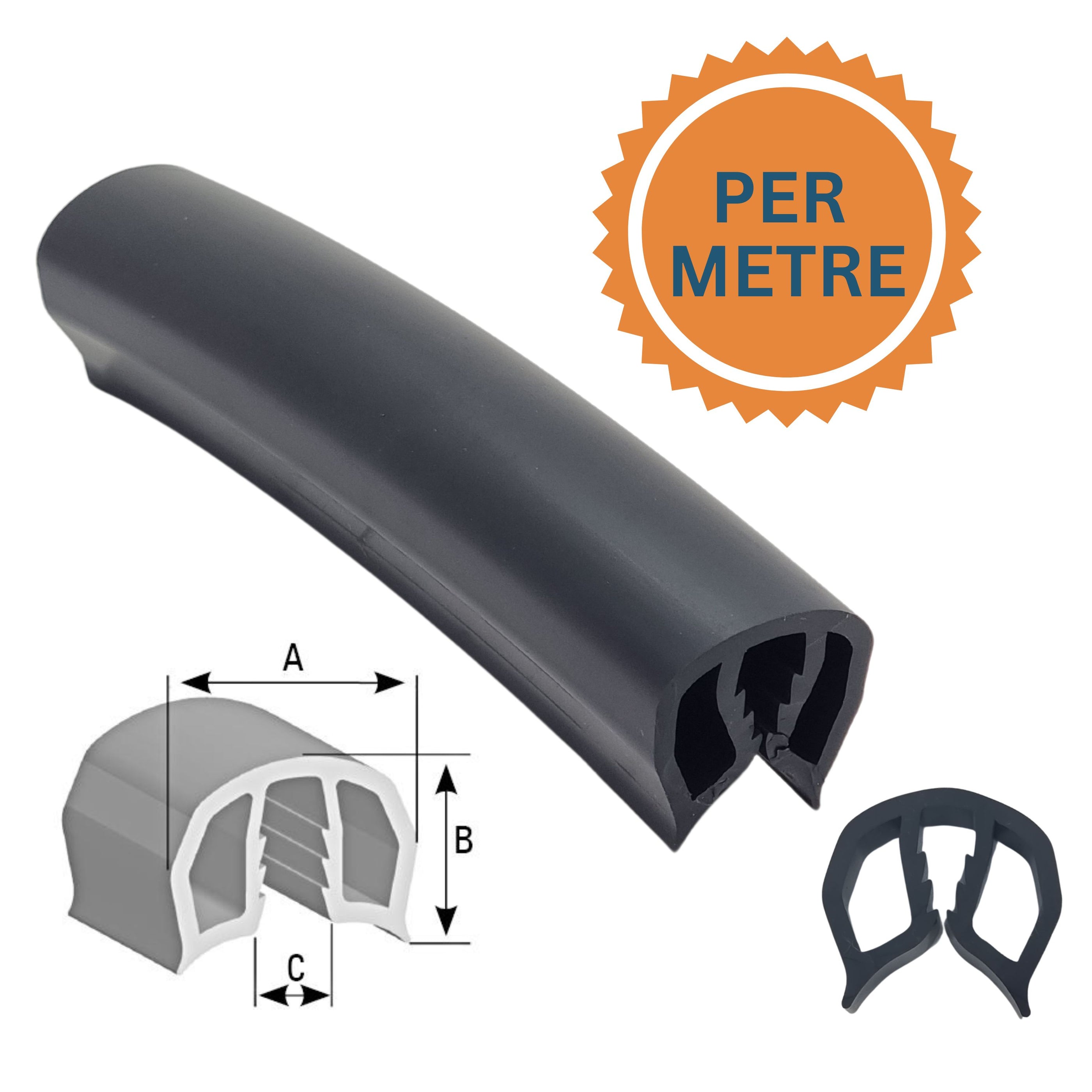 Gunwale Rubber Black Per Metre — MW Boating