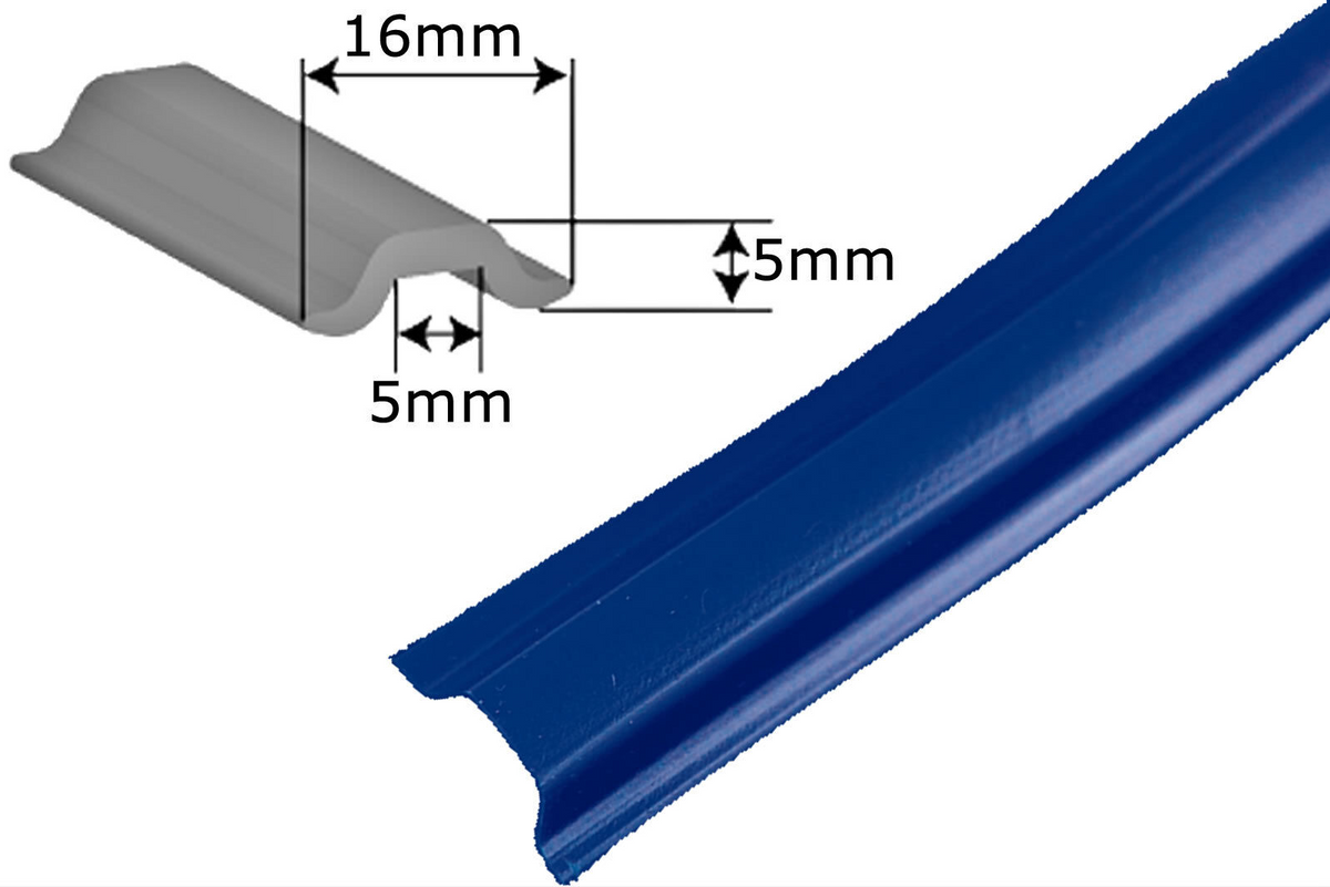 Blue Gunwale Rubber Insert Per Metre — MW Boating