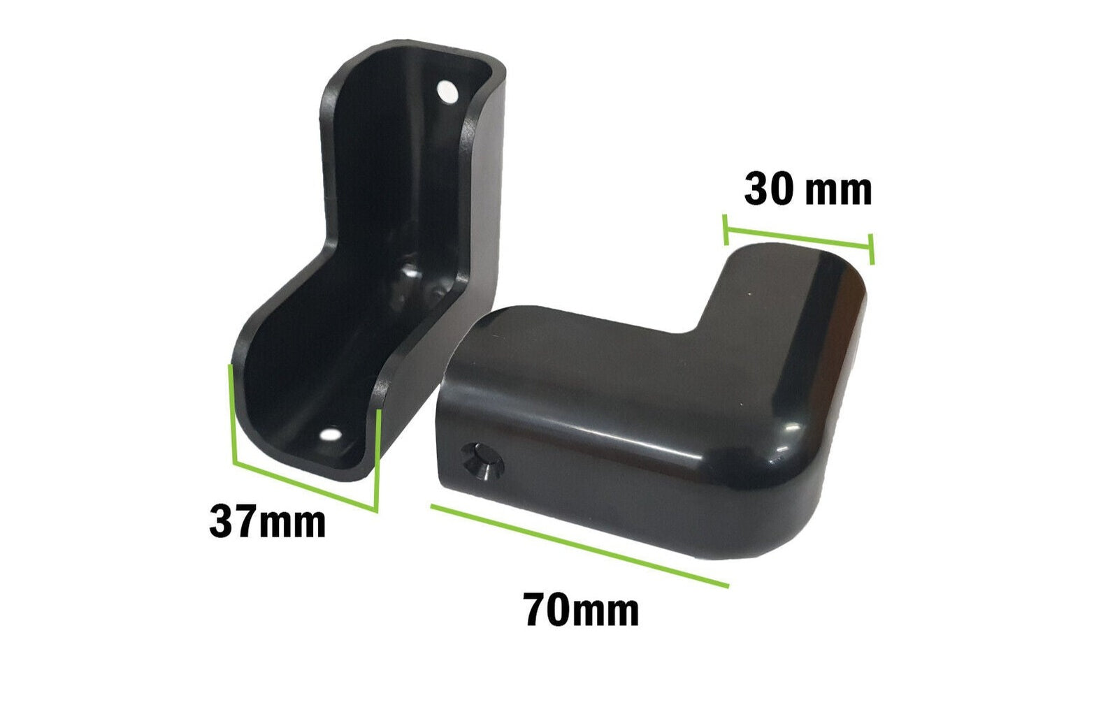 Gunwale Rubber Corner Caps Black Pair — MW Boating
