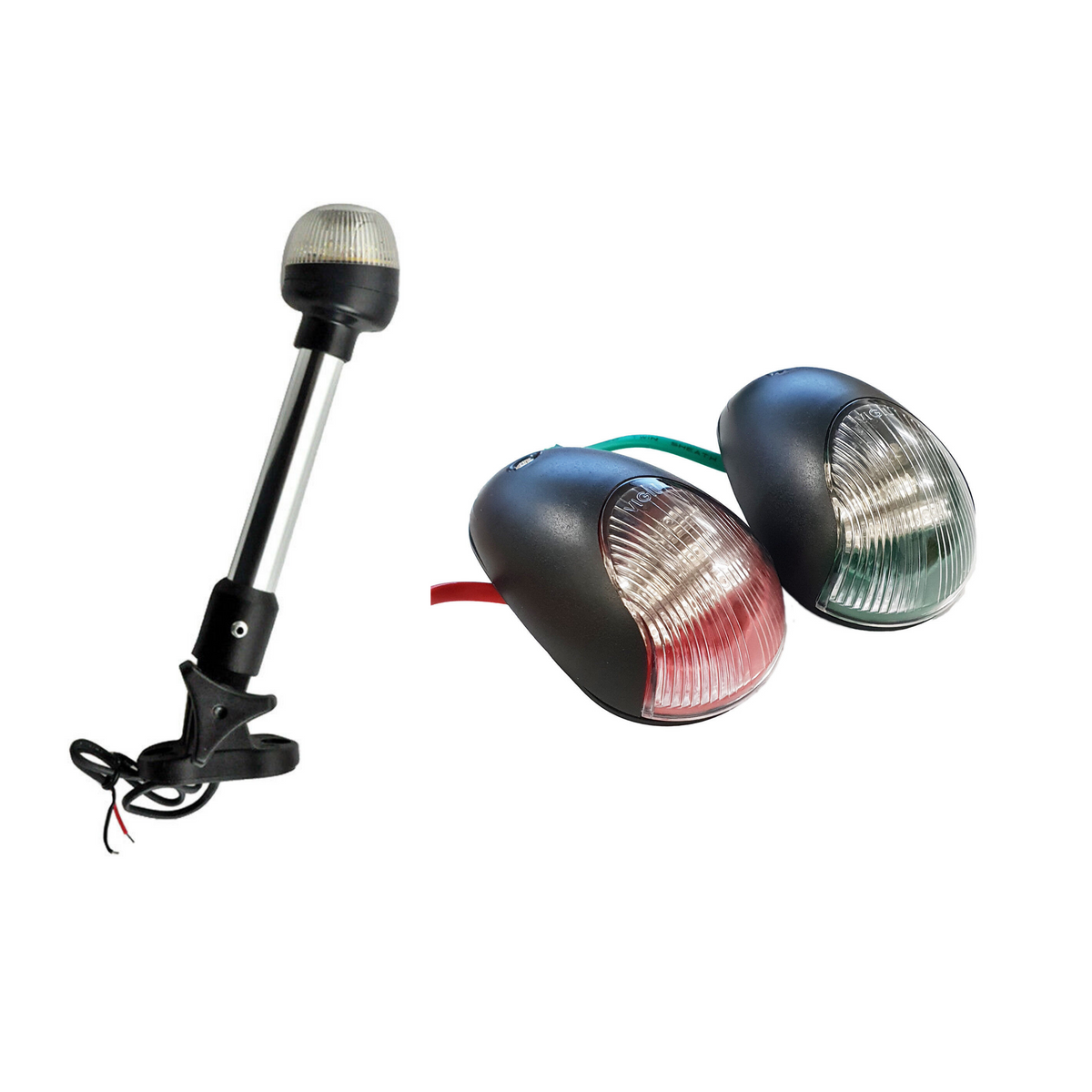 Navigation Lights Kit Black LED Side Lights with LED Folding Anchor Li ...
